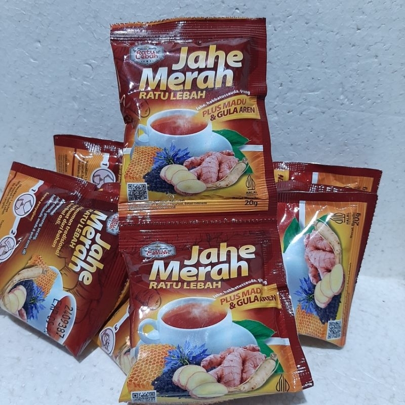 Jual 10 sachet Jahe Merah ratu lebah jahe merah plus madu gula aren ...