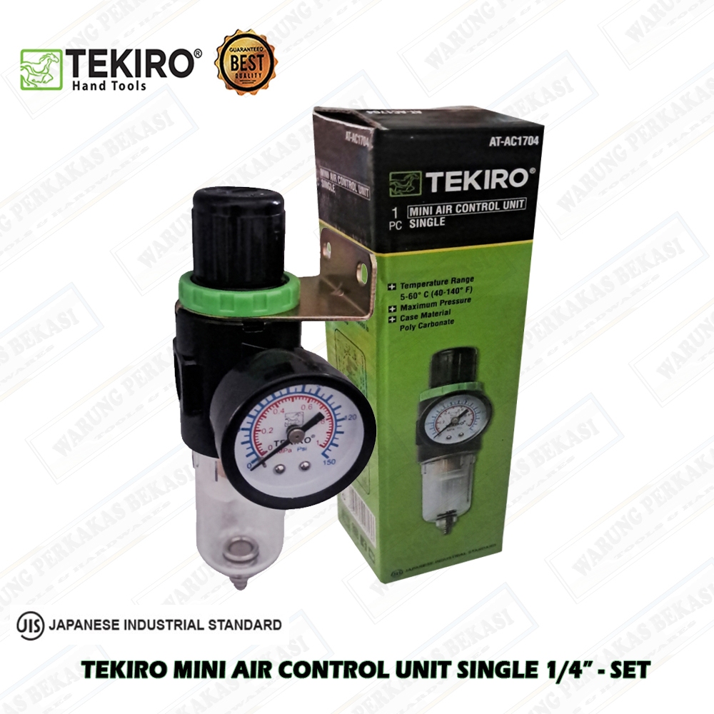 Jual TEKIRO Mini Air Filter Single Tabung Drat 1/4" Set Pressure Gauge ...