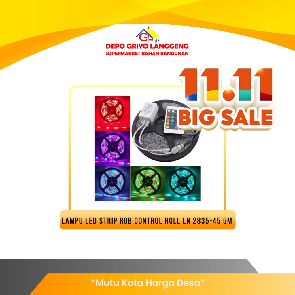 Jual LAMPU LED STRIP RGB CONTROL ROLL LN 2835-45 5M | Shopee Indonesia