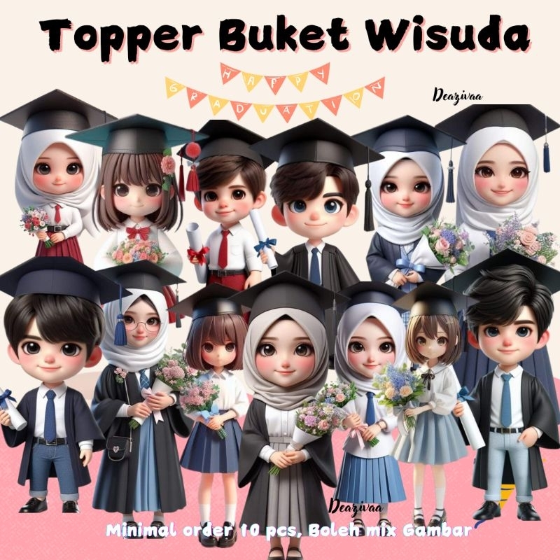 Jual TOPPER WISUDA - TOPPER BUKET MURAH - TOPPER WISUDA LUCU | Shopee ...