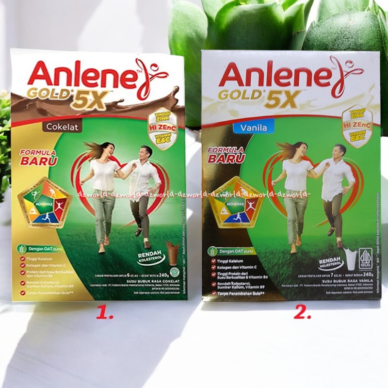 Jual Anlene Gold 5x 240gr Coklat Vanila Susu Anline Susu Tinggi Kalsium ...