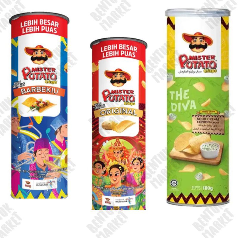 Jual MISTER POTATO Rasa Sour Cream Onion 100gr / Mister Potato Rasa BBQ ...