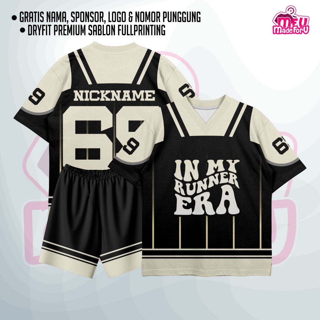 Jual Jersey Baju IN MY RUNNER ERA BLACK Custom Futsal, Zumba, Badminton ...