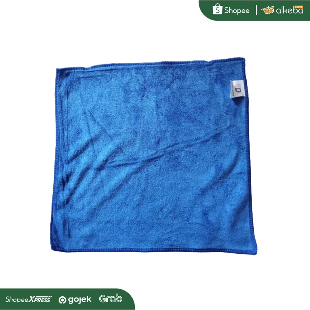 Jual Kain Lap Microfiber David Palmer Warna Biru ukuran 35x35 | Shopee Indonesia