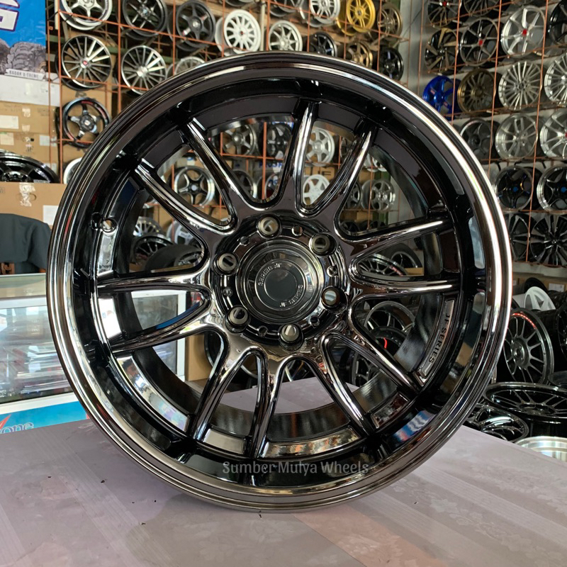Jual Velg R18 GAZE Black chrome by jf luxury. Sumber Mulya Wheels. velg mobil Semarang | Shopee ...