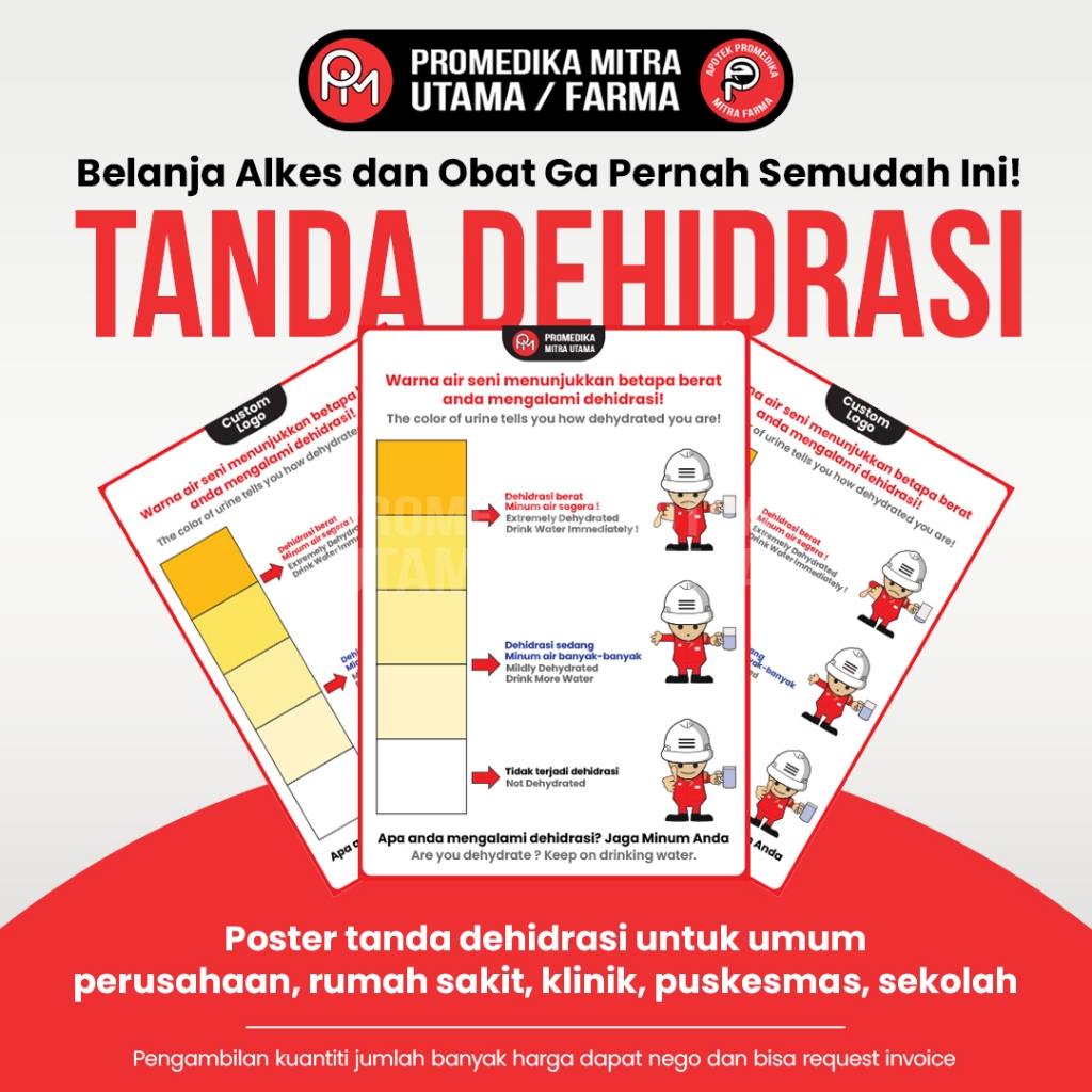 Jual Poster tanda dehidrasi / Stiker tanda dehidrasi bisa custom logo ...