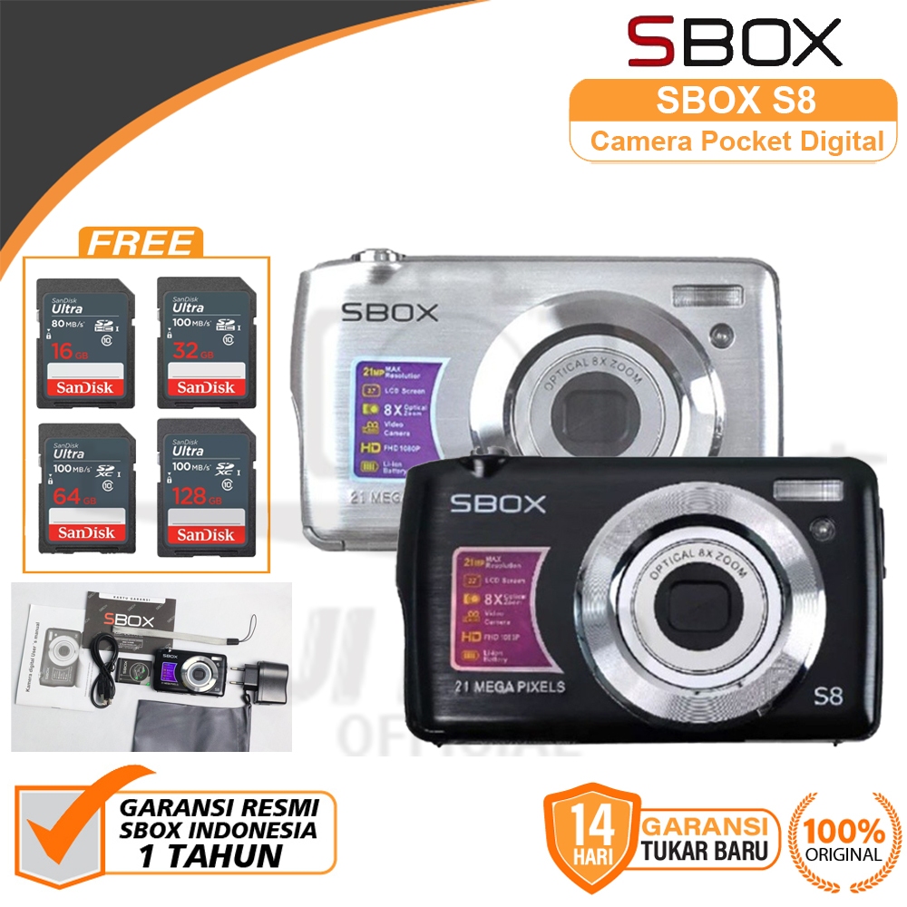 Jual SBOX S8 Camera Pocket Digital 21MP - Kamera Saku - Garansi Resmi | Shopee Indonesia