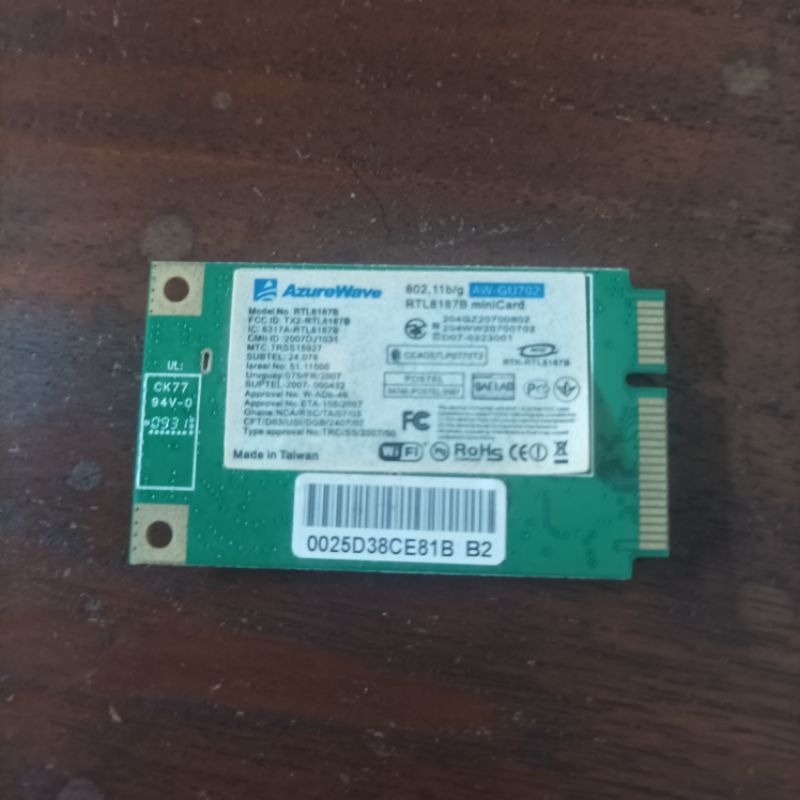 Jual Azurewave Realtek Wifi Card / Wireless Card mini PCiE / half PCiE ...