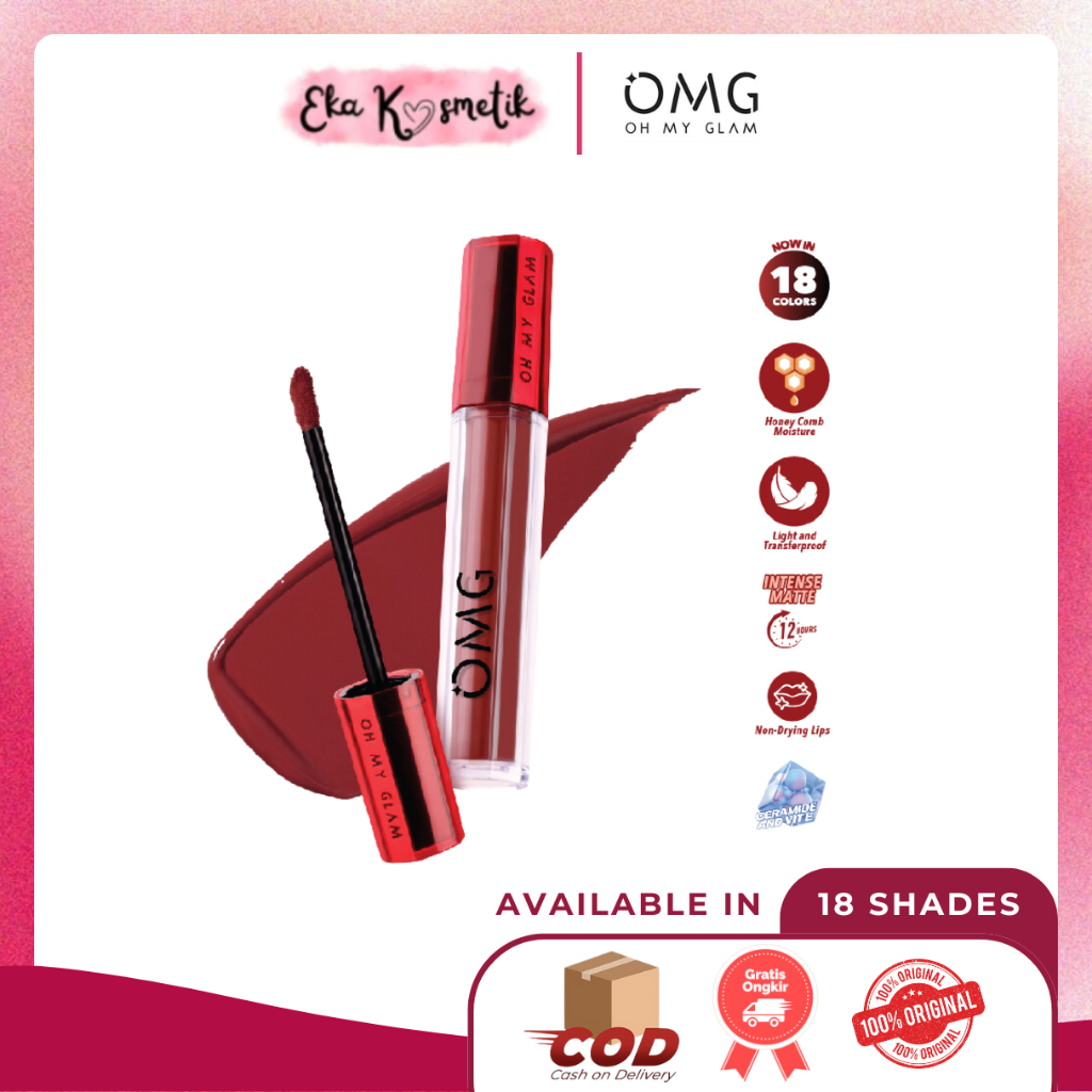 Jual OMG Oh My Glam Mattelast Lip Cream / EKA KOSMETIK | Shopee Indonesia