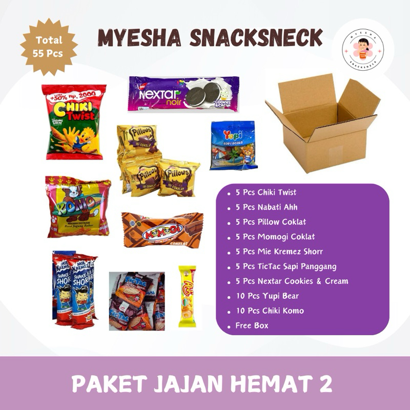 Jual PAKET JAJAN HEMAT MURAH ISI 55 PCS | Shopee Indonesia