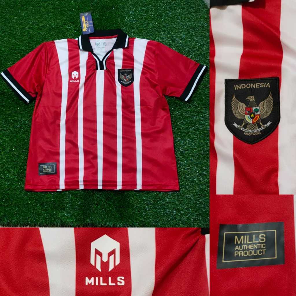 Jual JERSEY BOLA RETRO VINTAGE BLOCKCORE INDONESIA HOME MERAH 2024 ...