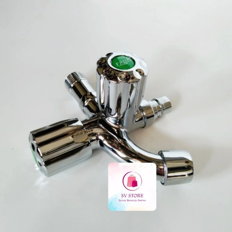 Jual Kran Shower / Kran Double / Kran Cabang Chrome FRUD | Shopee Indonesia