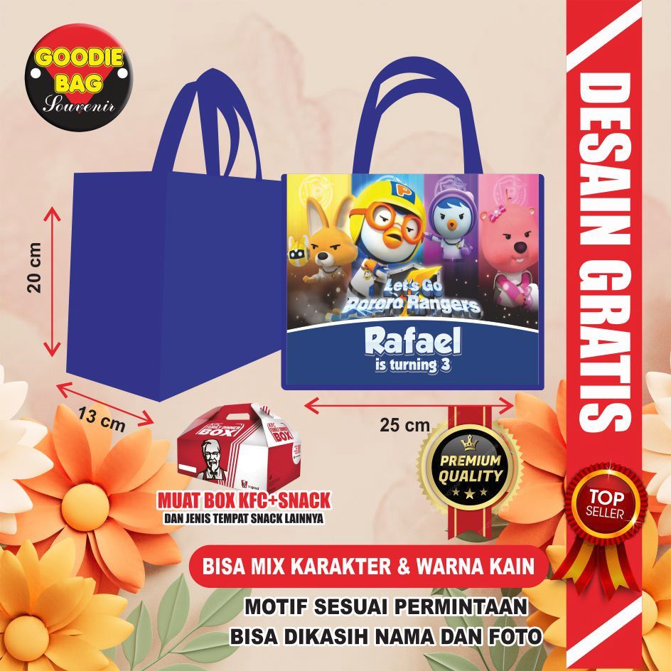 Jual tas ultah pororo / tas ulang tahun pororo / tas ultah / tas ulang ...