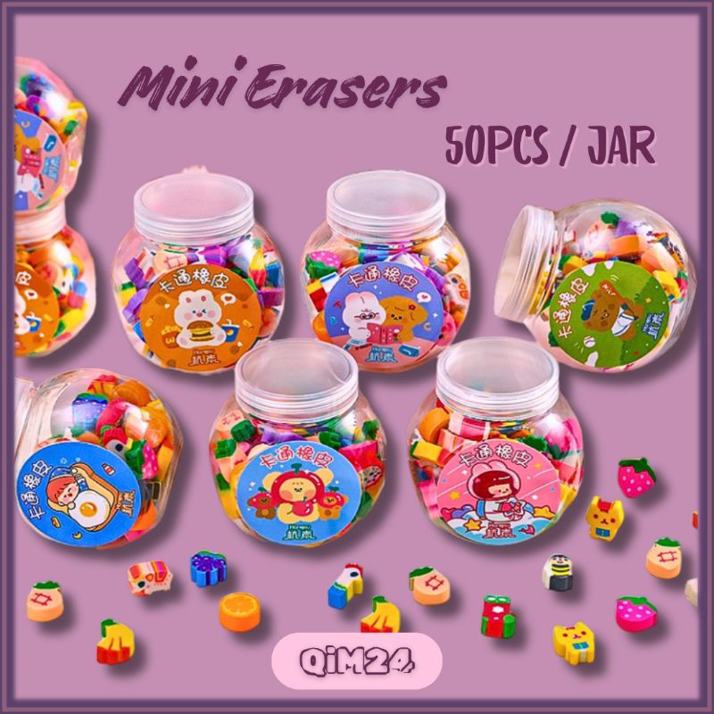 Jual Mini Erasers isi 50pcs/jar - Penghapus Pensil Mini - Penghapus ...
