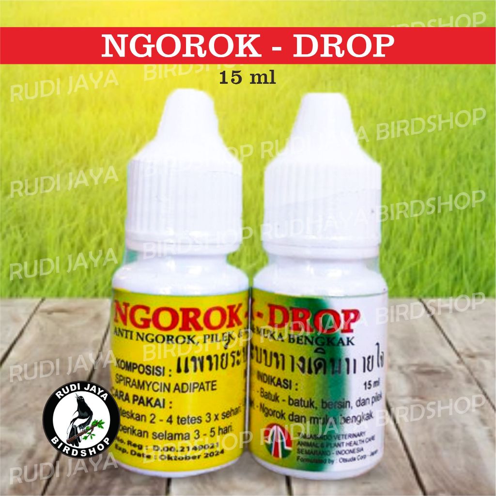 Jual NGOROK DROP 15ML OBAT AYAM BURUNG SAKIT FLU PILEK BERSIN NGANTUK ...