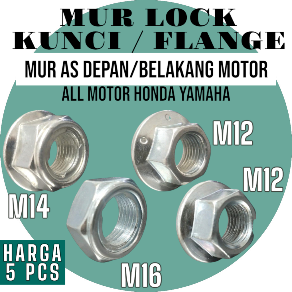 Jual MUR LOCK MUR FLANGE / MUR AS DEPAN BELAKANG MOTOR HND YMH NINJA ...