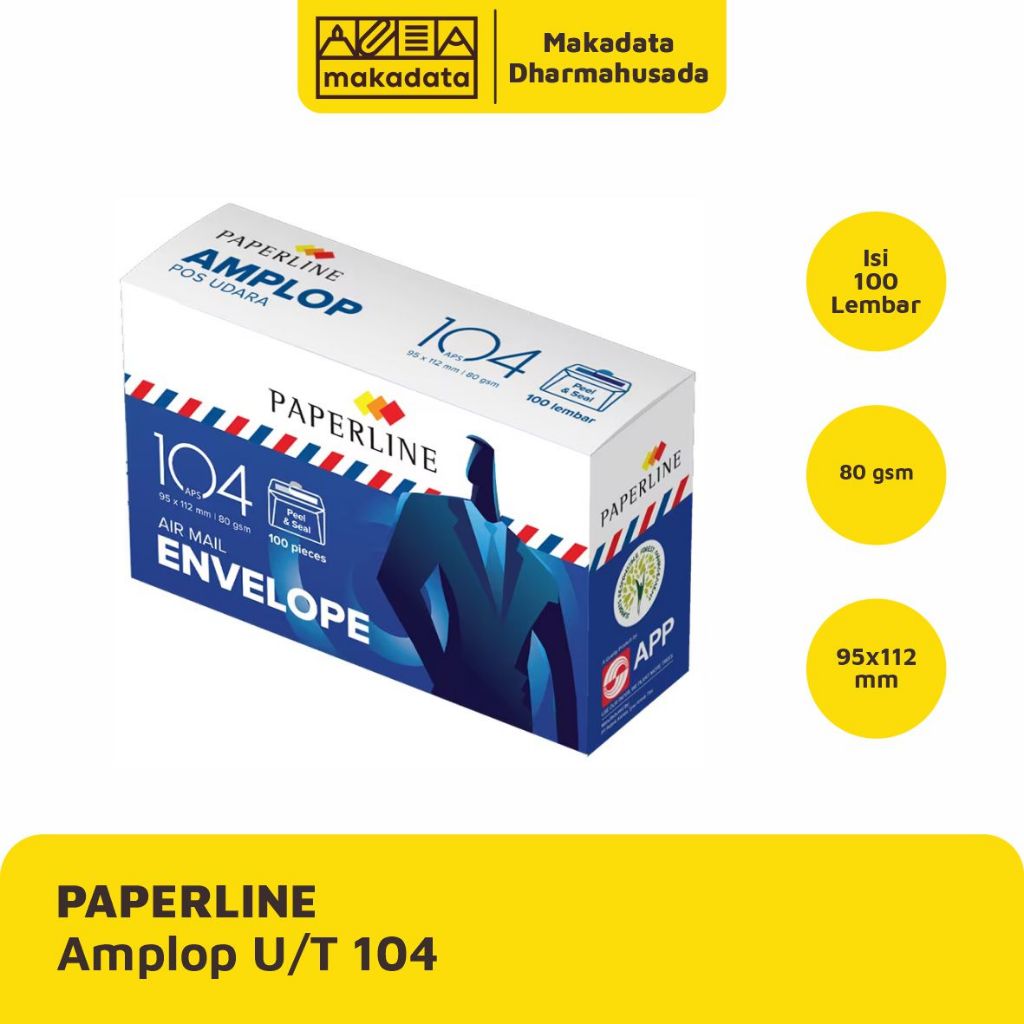 Jual ENVELOPE | AMPLOP PAPERLINE U/T 104 AIR MAIL (1 PAK) | Shopee ...