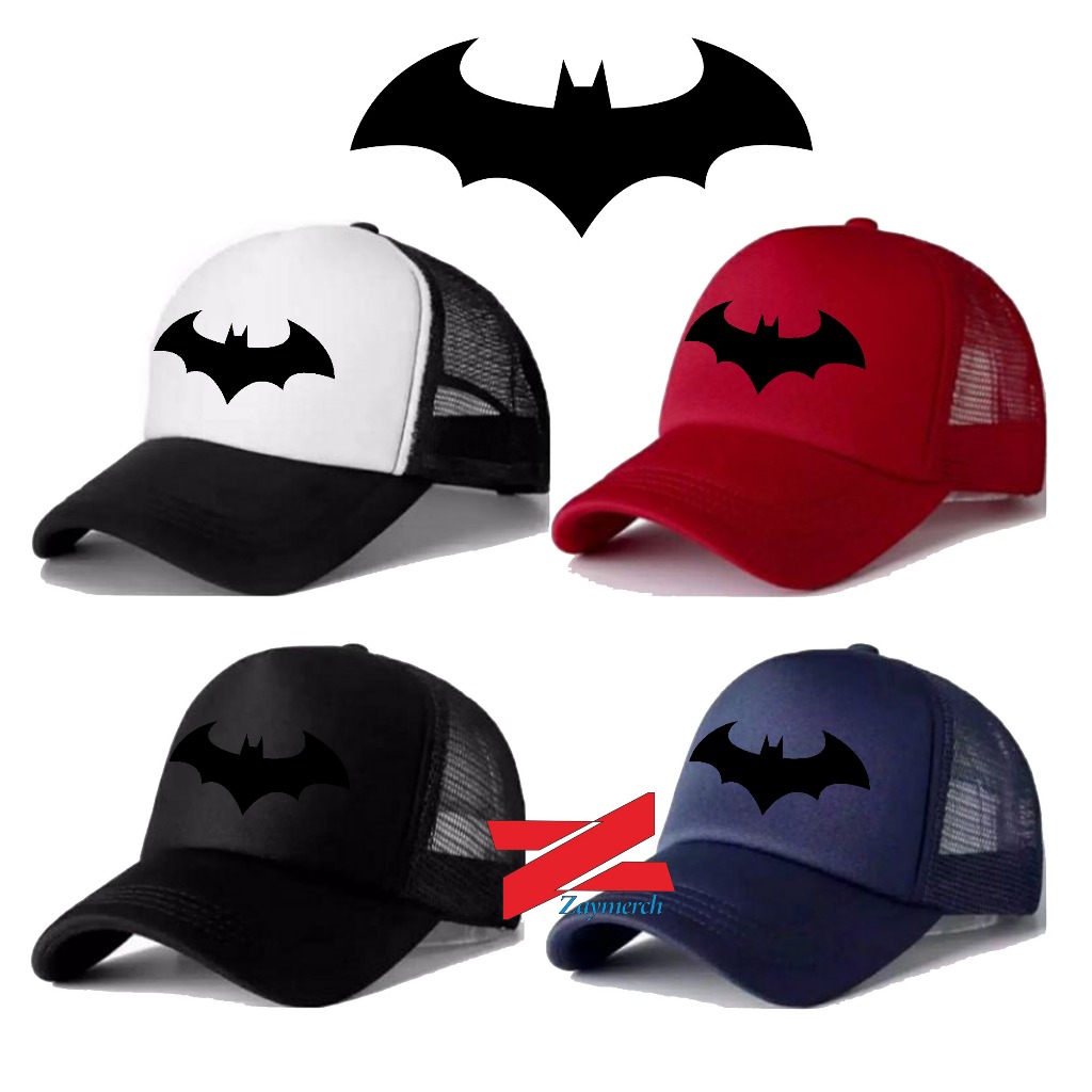 Jual topi trucker batman hitam topi jaring anak dewasa batman siluet ...