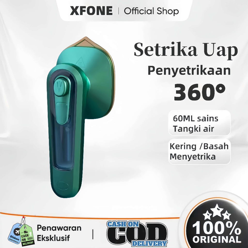Jual XFONE Setrika Uap Mini Genggam Setrika Uap Mini Jet 360° Setrika ...