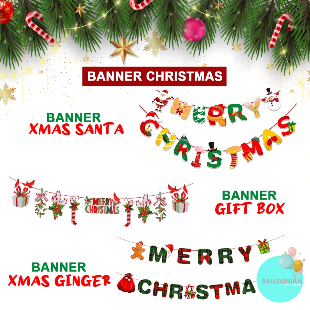 Jual Banner Shape Christmas/Banner Flag Natal/Hiasan Santa | Shopee ...