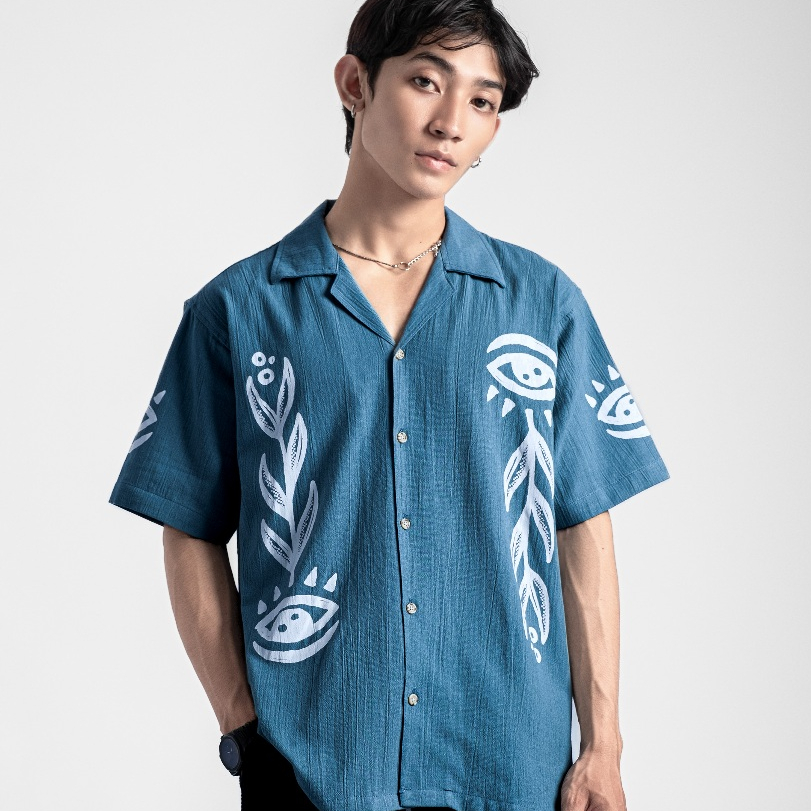 Jual Hamata Studios - Visionist Printed Shirt deepblue | Shopee Indonesia
