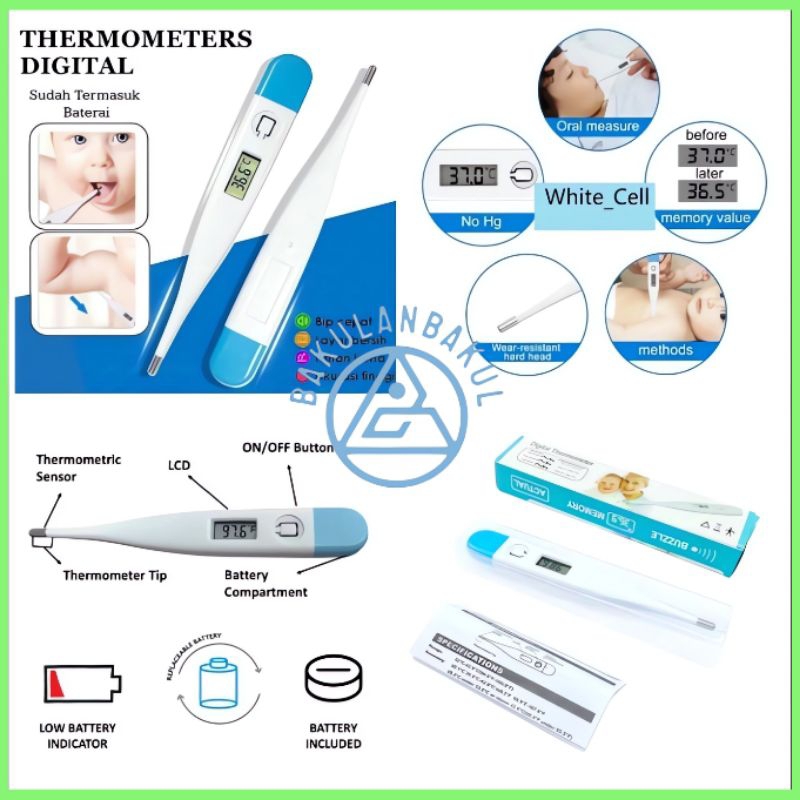 Jual Termometer Digital LCD untuk anak dan dewasa pengukur suhu badan ...