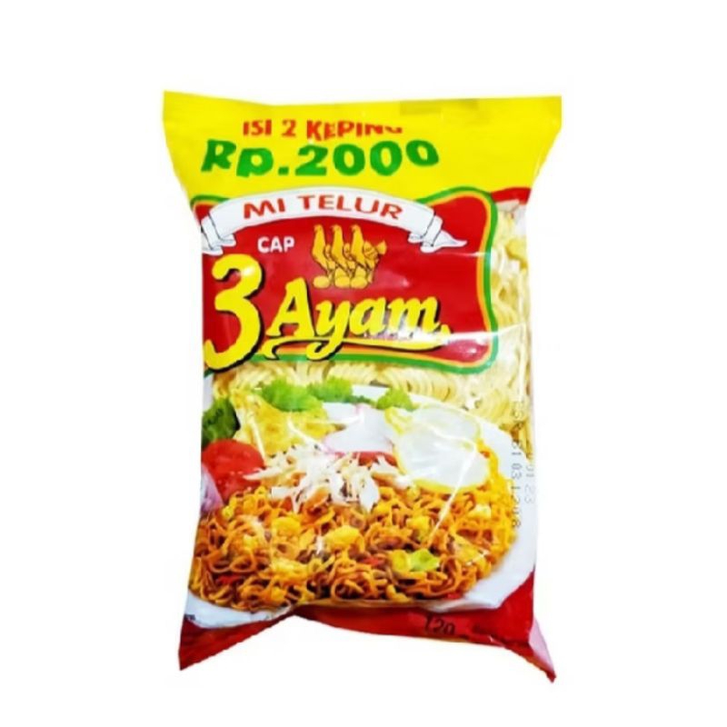 Jual Mie Telor Kuning Cap 3 Ayam Mie 110gr 2000 | Shopee Indonesia