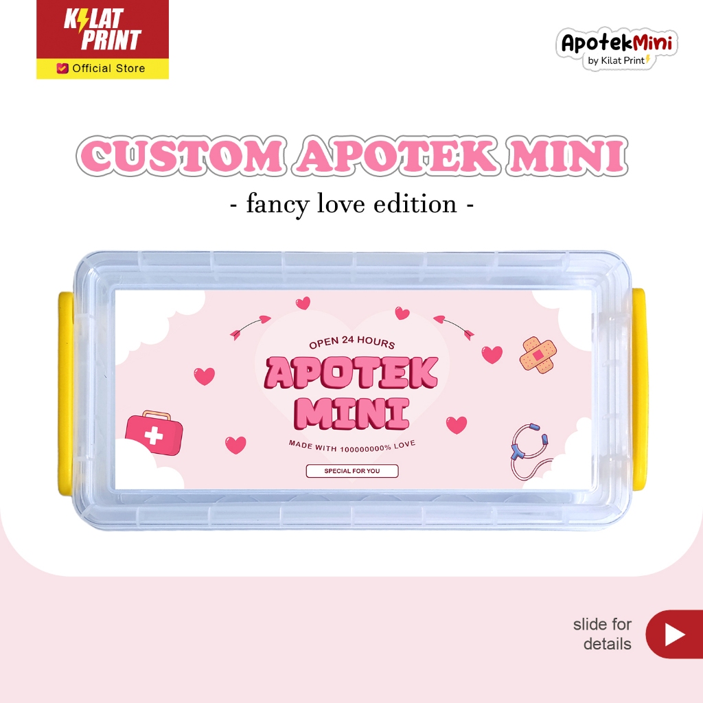 Jual Custom Apotek Mini Box P3K Hadiah Fancy Love Edition | Shopee ...