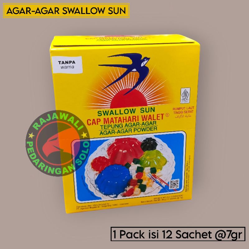 Jual AGAR AGAR SWALLOW SUN CAP MATAHARI WALET 1 PACK isi 12 Sachet ...