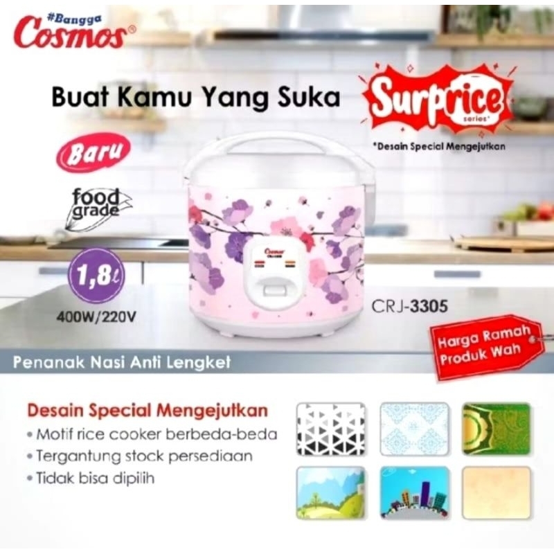 Jual Magic com COSMOS CRJ 3306 / Rice cooker Cosmos CRJ 3305 1.8 Liter ...