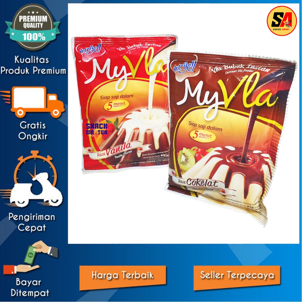 Jual NUTRIJELL MY VLA INSTANT ALL VARIAN VANILLA / COKLAT 60 GR ...