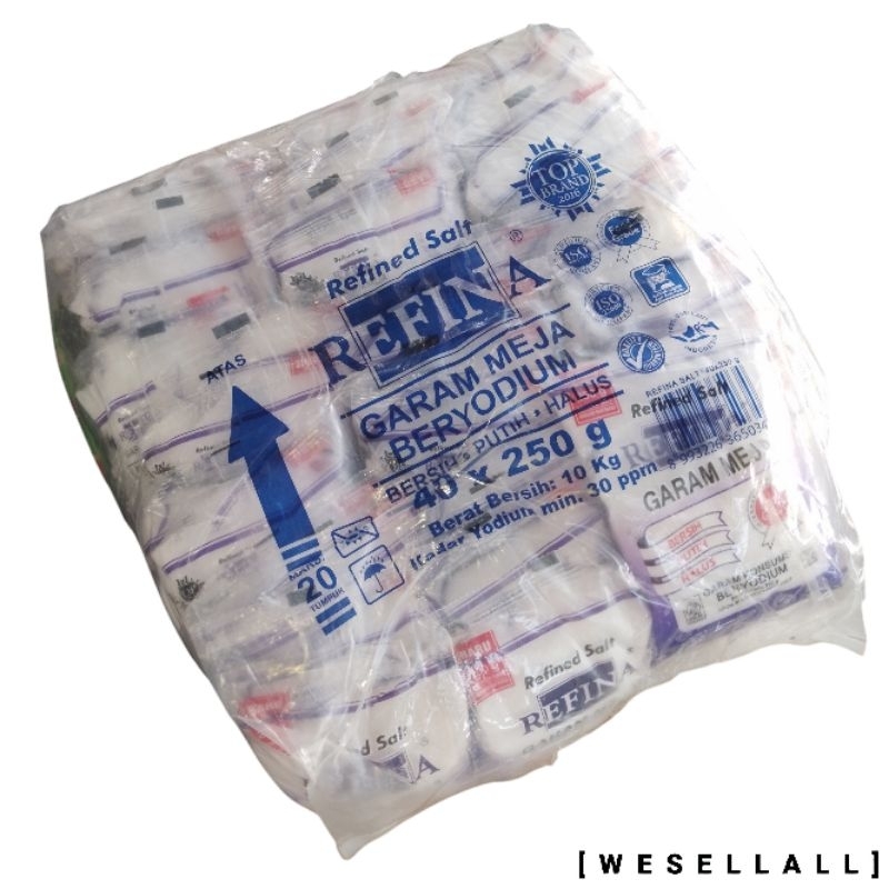 Jual Garam Halus REFINA Garam Meja Isi 40 bungkus @ 250 gr [PER PACK ...