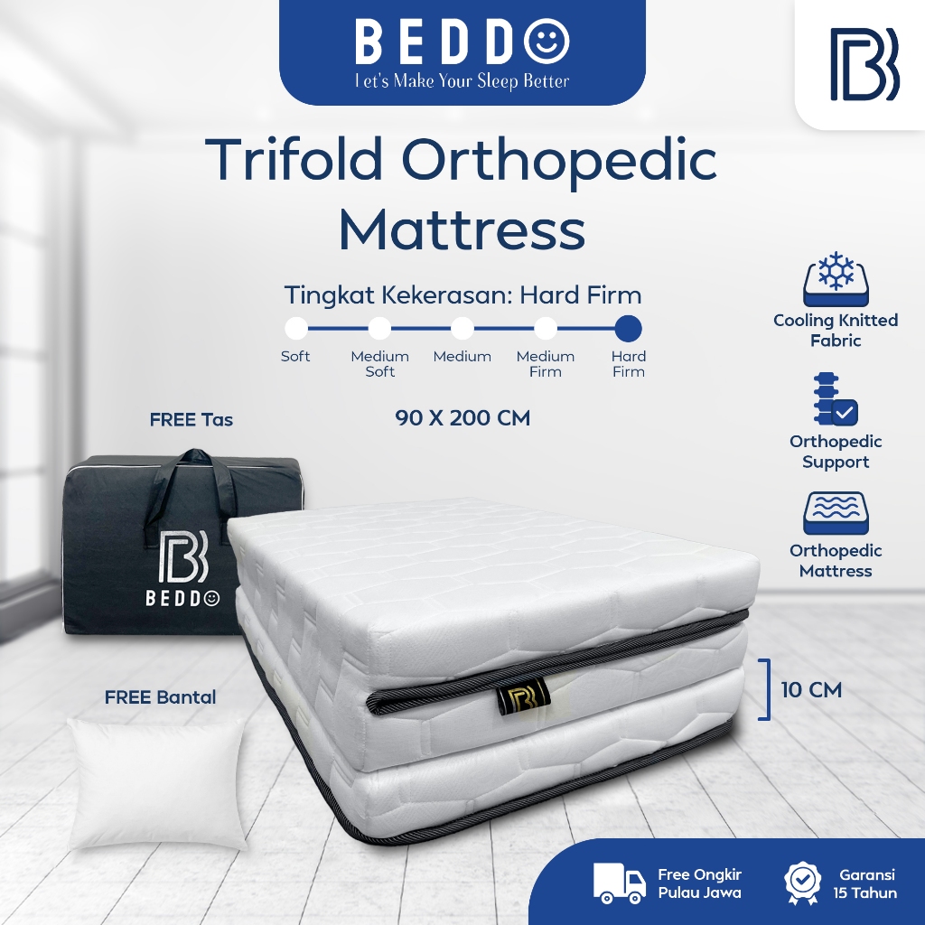 Jual Beddo Trifold Orthopedic Mattress 90x200x10 cm | Shopee Indonesia