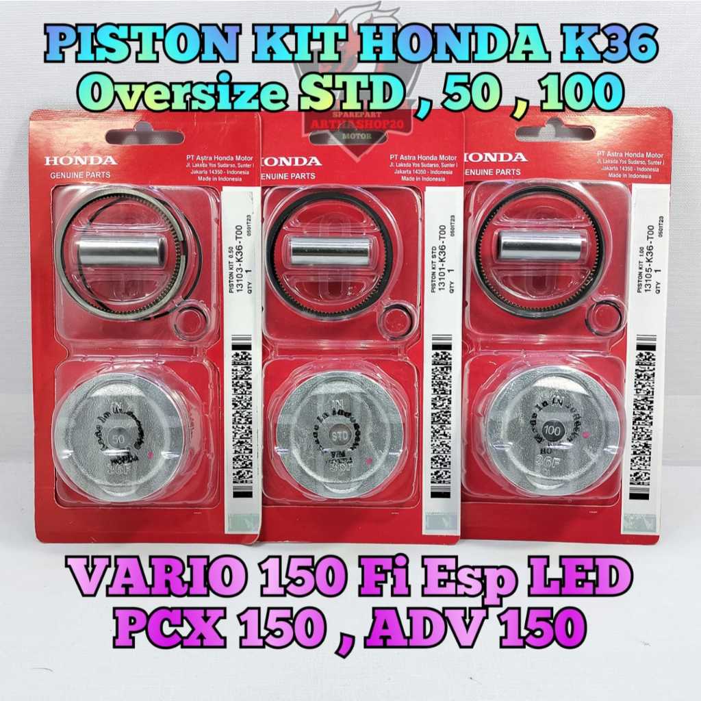 Jual Piston Kit set K36 Asli Original Motor Honda Vario 150 Fi Esp LED ...
