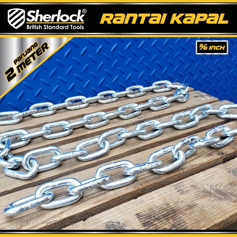Jual Rantai Besi / Kapal Galvanized 10 mm ( 3/8 inch ) panjang 2 meter ...