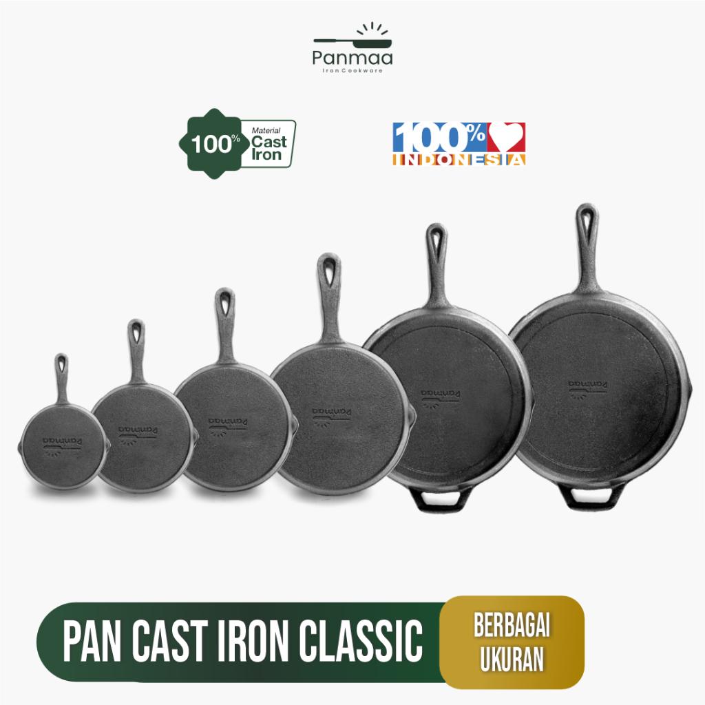 Jual Panmaa Pan Cast Iron/Panci Wajan/Frying Pan/Skillet Clasic ...