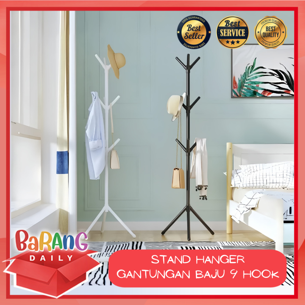 Jual (READY) STANDING HANGER GANTUNGAN BAJU 9 HOOK TIANG BERDIRI ...