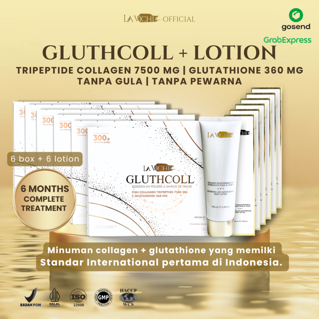 Jual La Vichi Gluthcoll "Super White & Glow" 6 Months Treatment ...