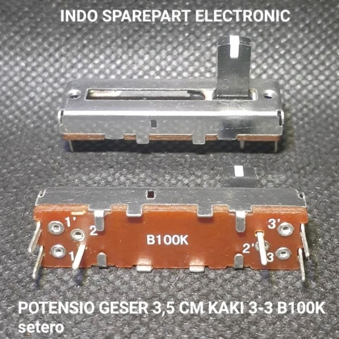 Jual POTENSIO GESER 3,5 cm kaki 3-3 B100K setreo | Shopee Indonesia
