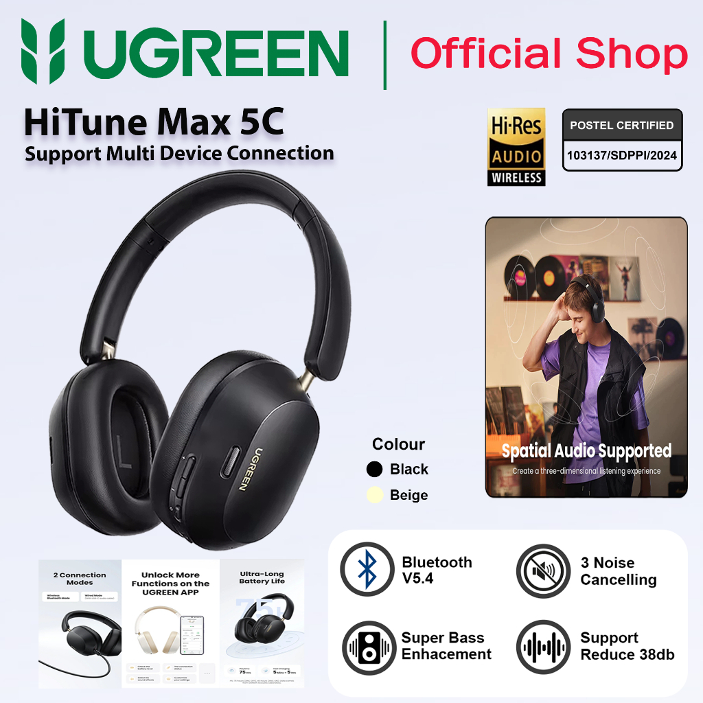 Jual UGREEN Exclusive Wireless Headphone HiTune Max 5C Bluetooth 5.4 ...