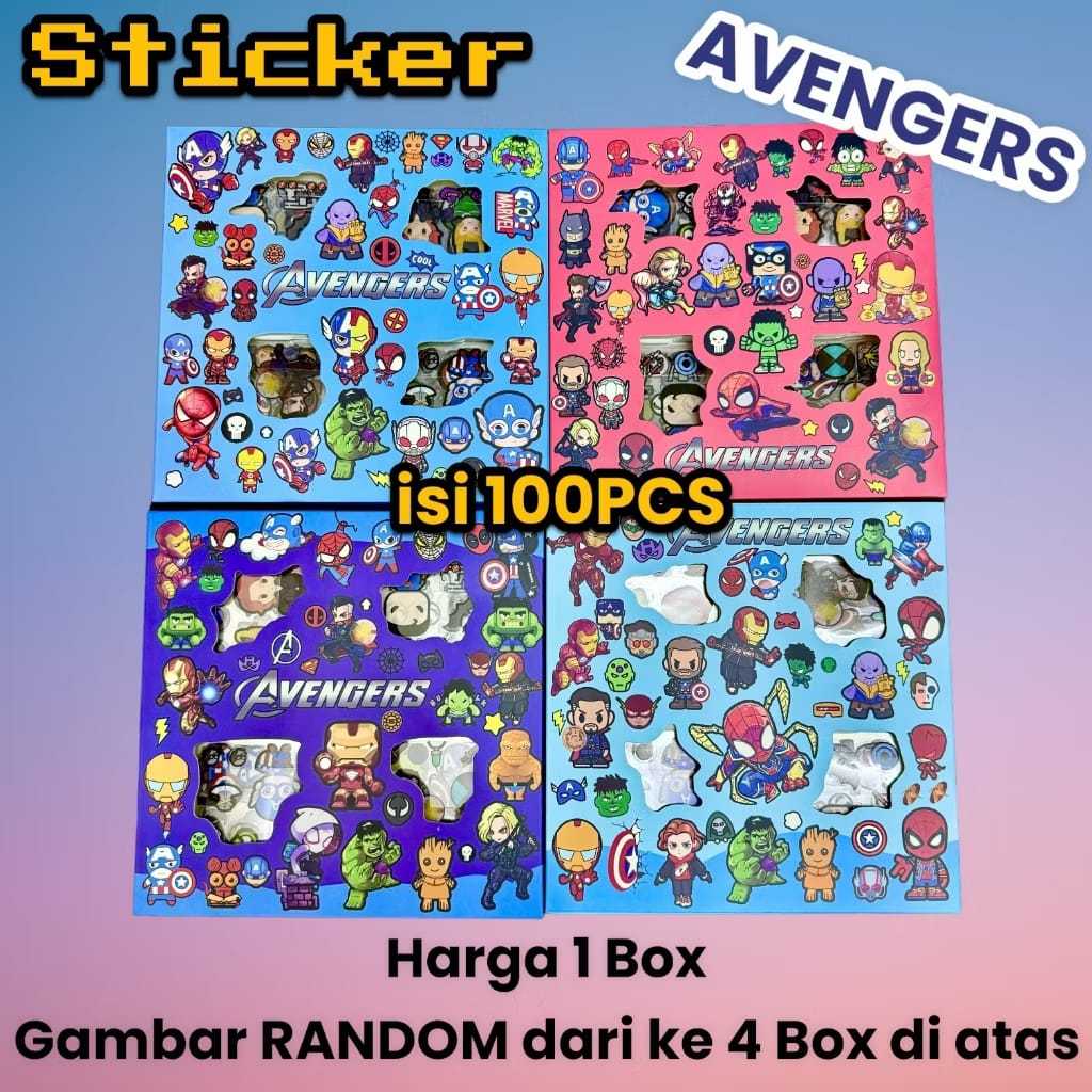Jual Stiker / Sticker Super Hero Marvel isi 100 Lembar Sticker isi 100 ...