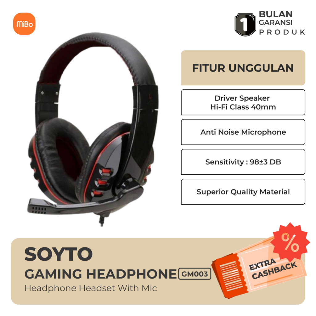 Jual SOYTO Gaming Headphone Headset with Mic GM003 | Shopee Indonesia