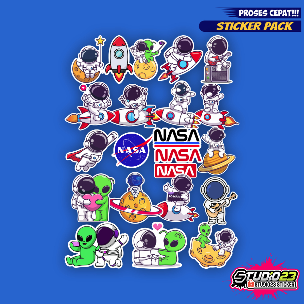 Jual Stiker mini pack Astronot Alien Printcut Hologram | Shopee Indonesia