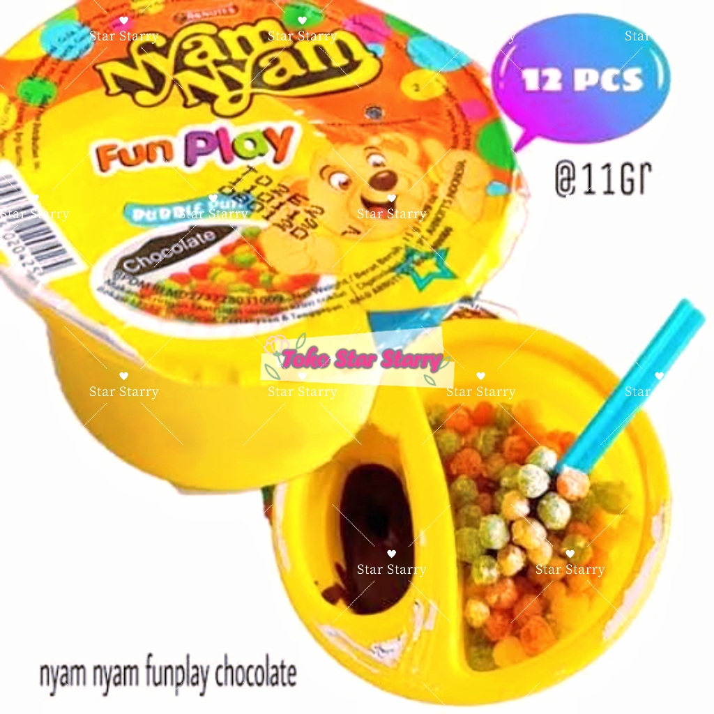 Jual [Per Pcs] Nyam-Nyam Rice Fun Play Chocolate 12 gr. 1Pack = 12 cup ...