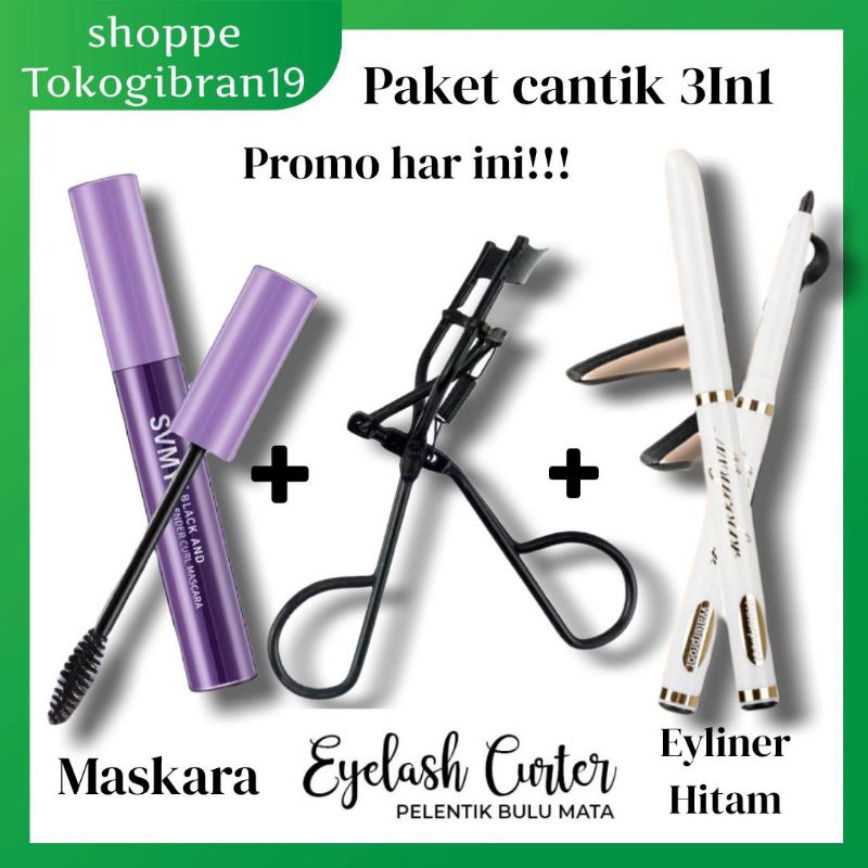 Jual Paket 3IN1 Maskara SVMY - Penjepit Bulu Mata Galenco dan Eyliner young hitam terbaru ...