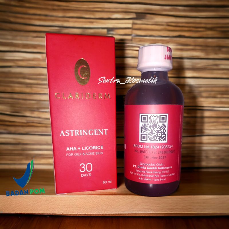 Jual Toner Claridem Astrigent AHA Licorice BPOM 100% | Shopee Indonesia