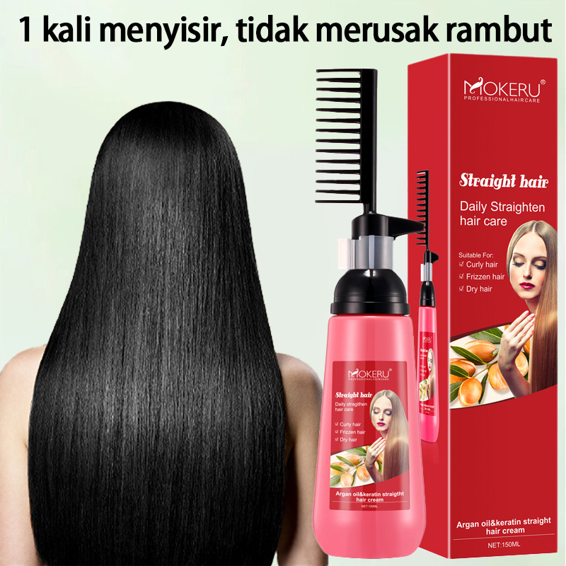 Jual Krim pelurus rambut Tanpa catok 150ml Lurus permanen rambut ...