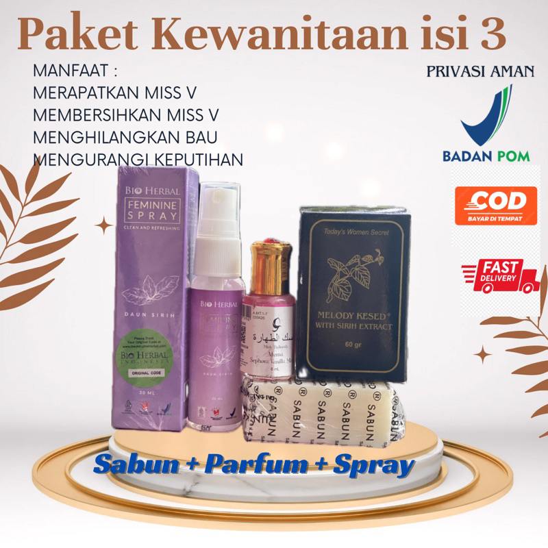 Jual ( PRIVASI)Paket kewanitaan isi 3 ( FEMINIME SPRAY + SABUN KESED ...