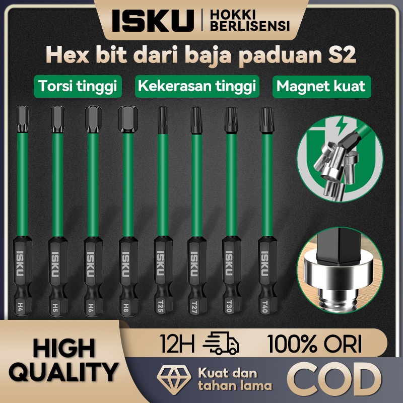 Jual ISKU Mata Obeng Magnetic kunci L Hex Key Baja S2 Set 8 pcs & Star ...