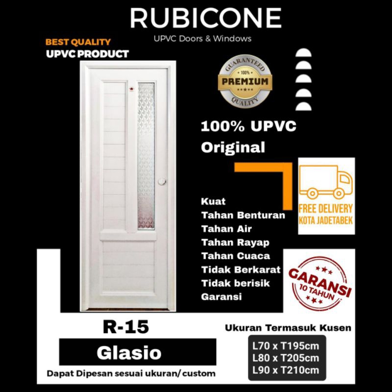 Jual Pintu UPVC Rubicone R 15 Glasio Putih | Shopee Indonesia